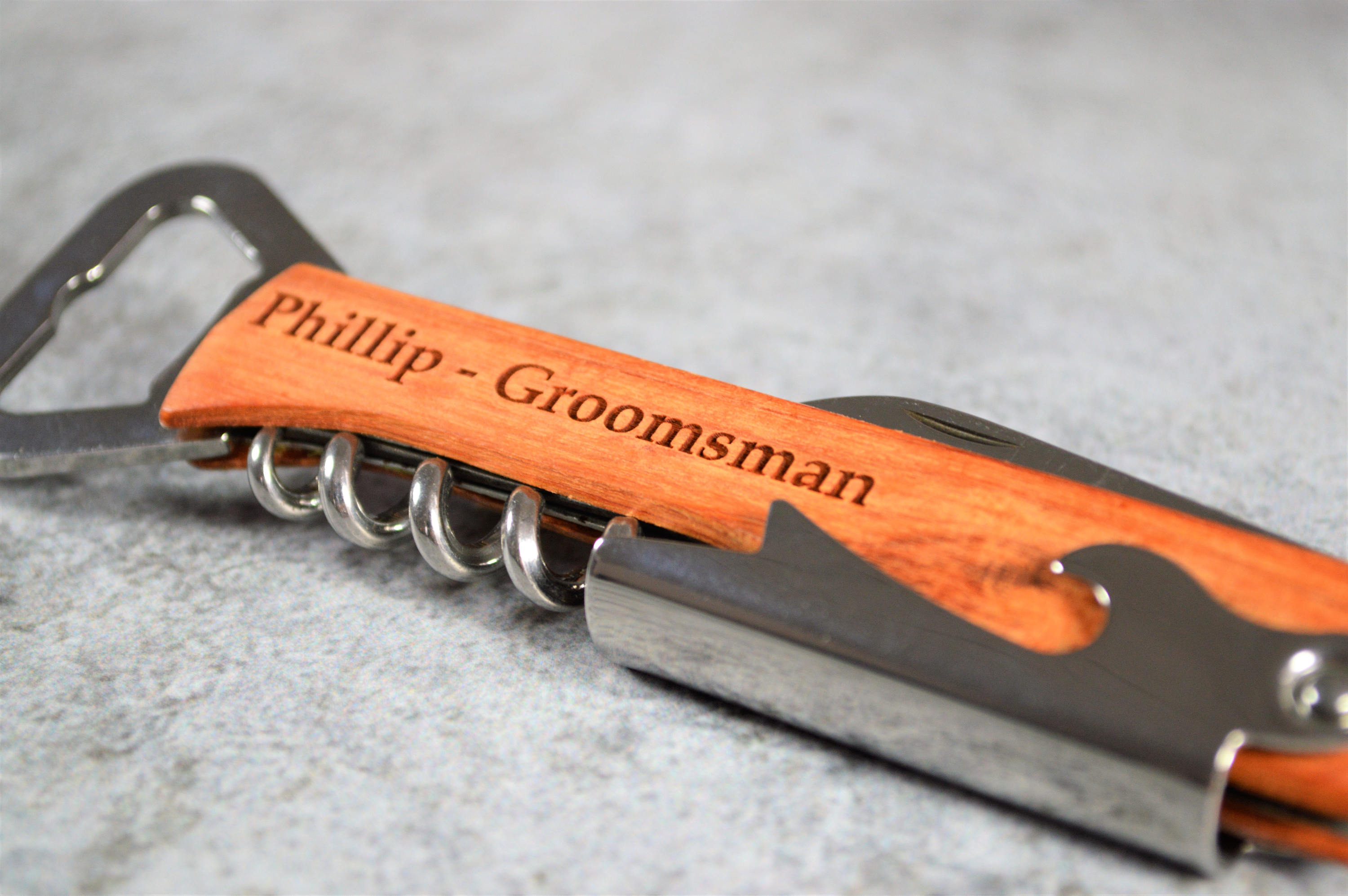 Personalized Cork Screw Custom Wood Wine Opener - Etsy