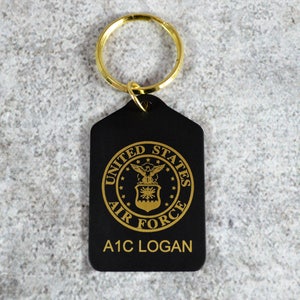 Personalized Military Keychain Custom Engraved Keyring Air Force ...