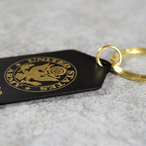 Personalized Keychain Custom Engraved Keyring Army Keychain Black ...