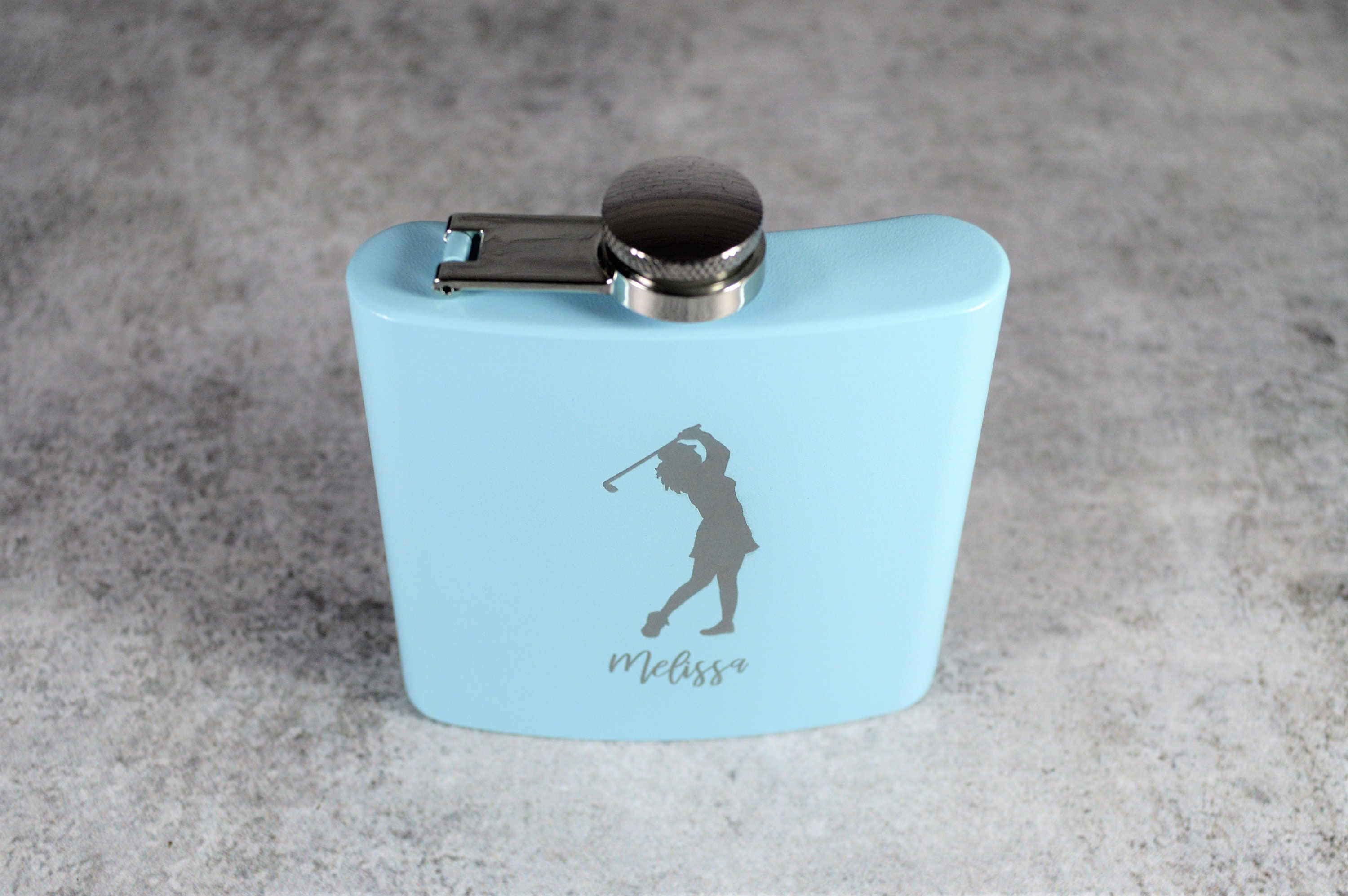 Custom Baby Blue Golf Flask Personalized Gift for Mom - Etsy