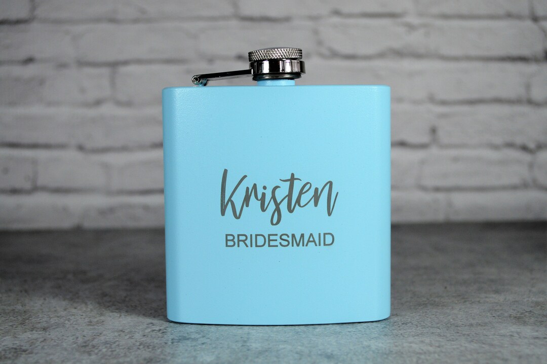 Personalized Baby Blue Flask Custom Flask Engraved Flask - Etsy
