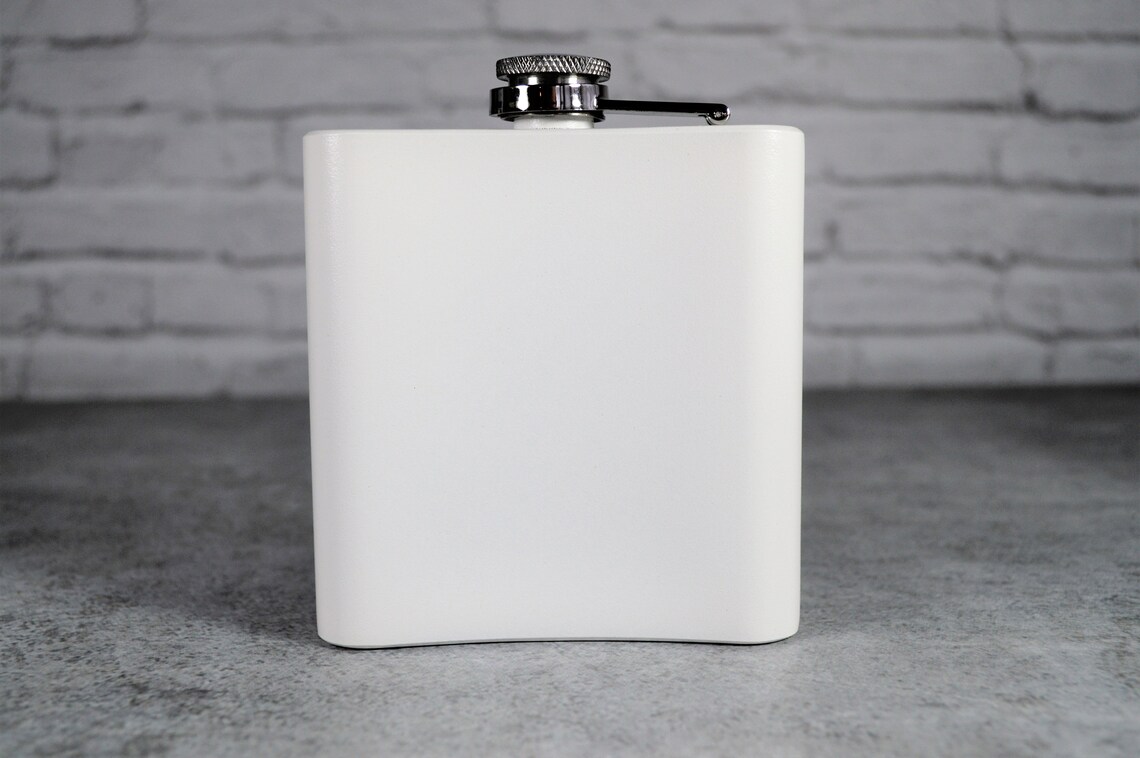 Personalized White Flask Custom Flask Engraved Flask | Etsy