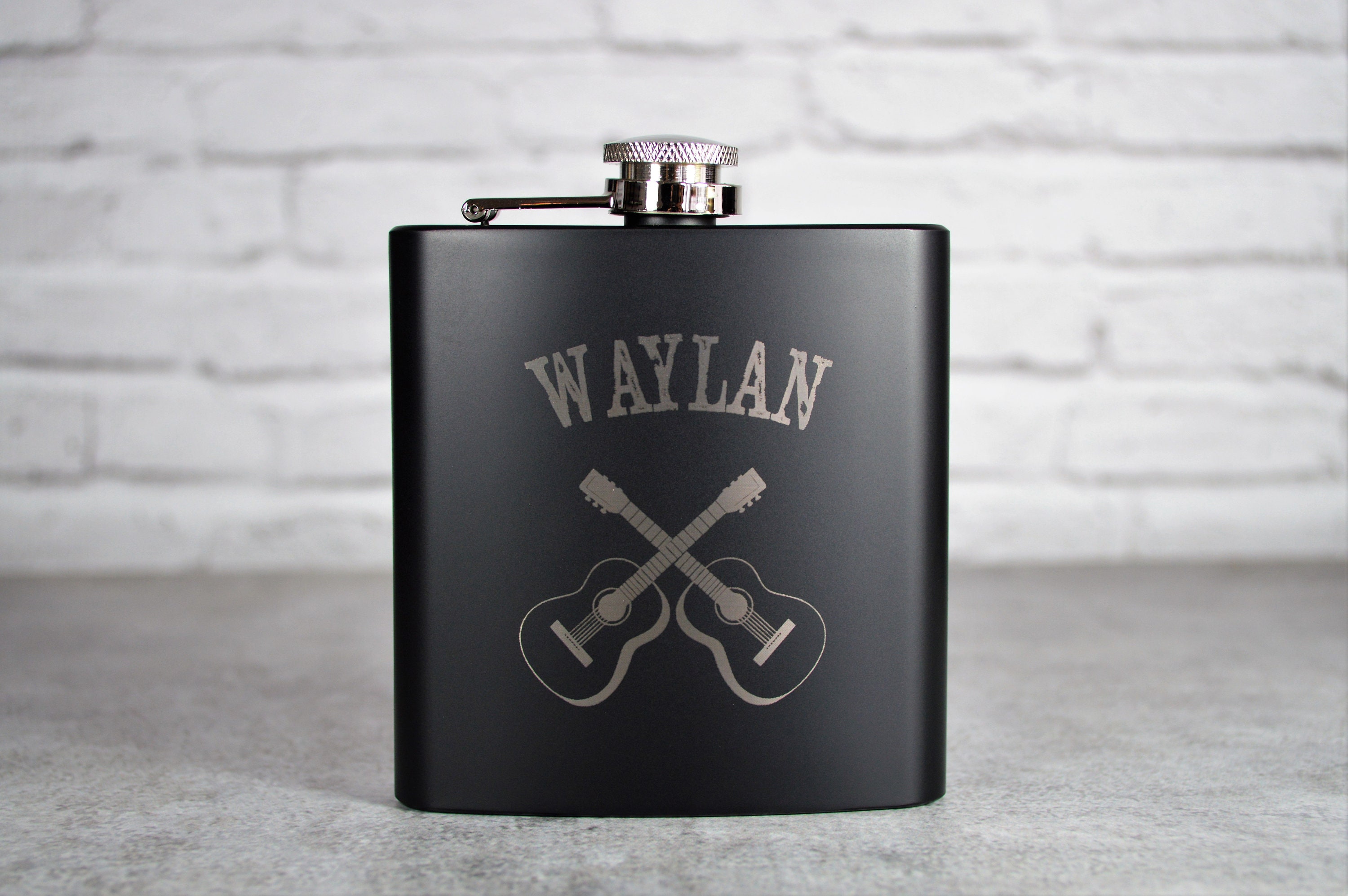 Personalized Matte Black Flask Custom Flask Musician Flask - Etsy