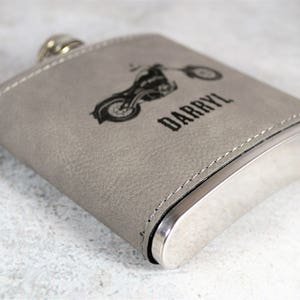 Personalized Leather Biker Flask Custom Biker Flask Personalized Flask ...