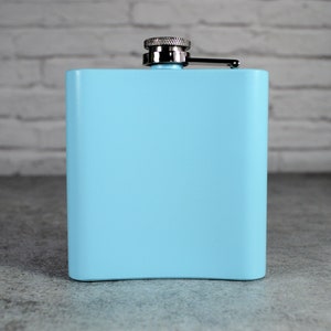 Personalized Baby Blue Flask Custom Flask Engraved Flask Birthday Flask ...