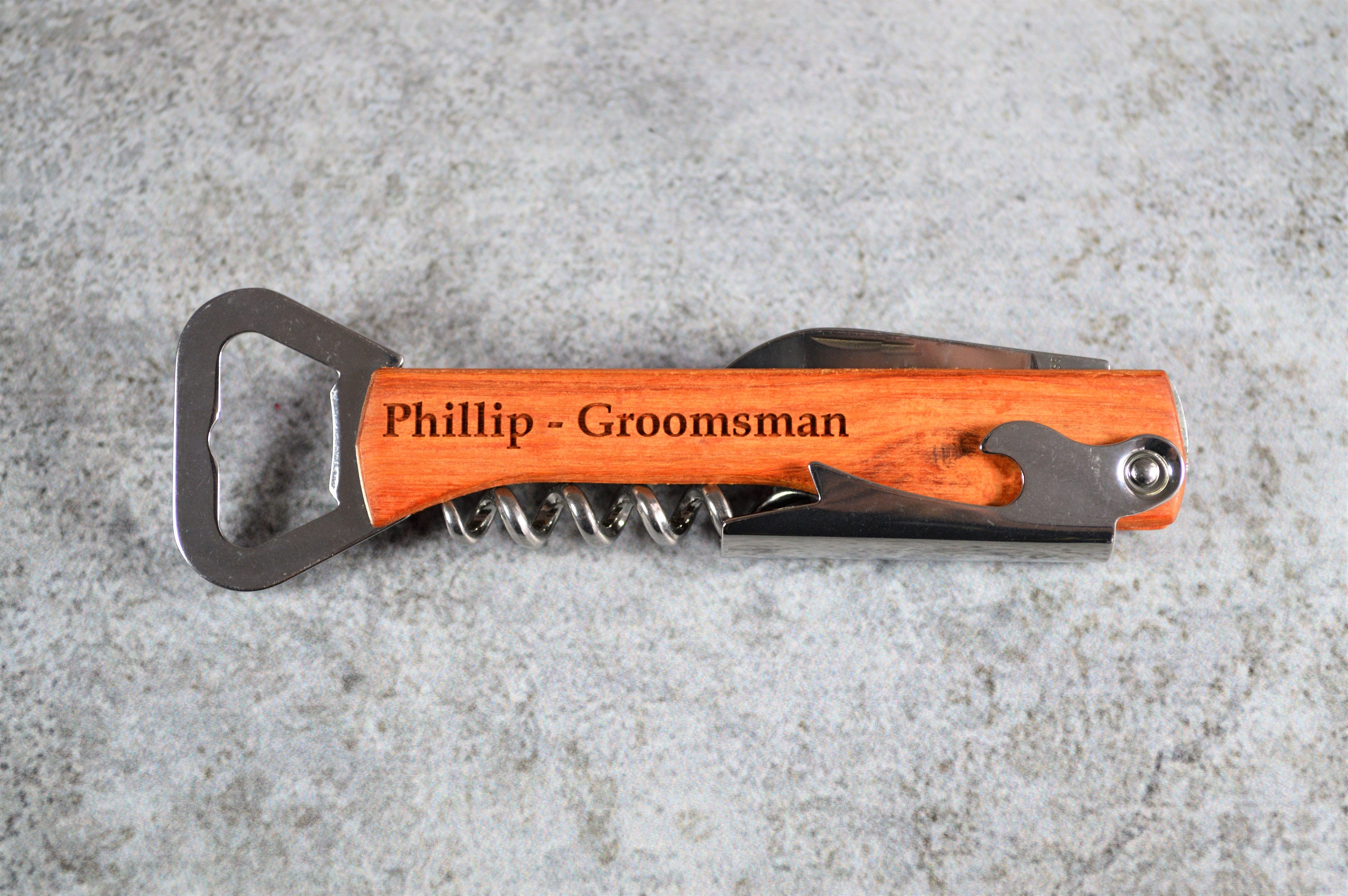 Personalized Cork Screw Custom Wood Wine Opener - Etsy