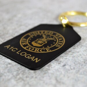 Personalized Military Keychain Custom Engraved Keyring Air Force ...