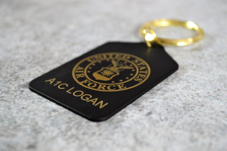 Personalized Military Keychain Custom Engraved Keyring Air | Etsy