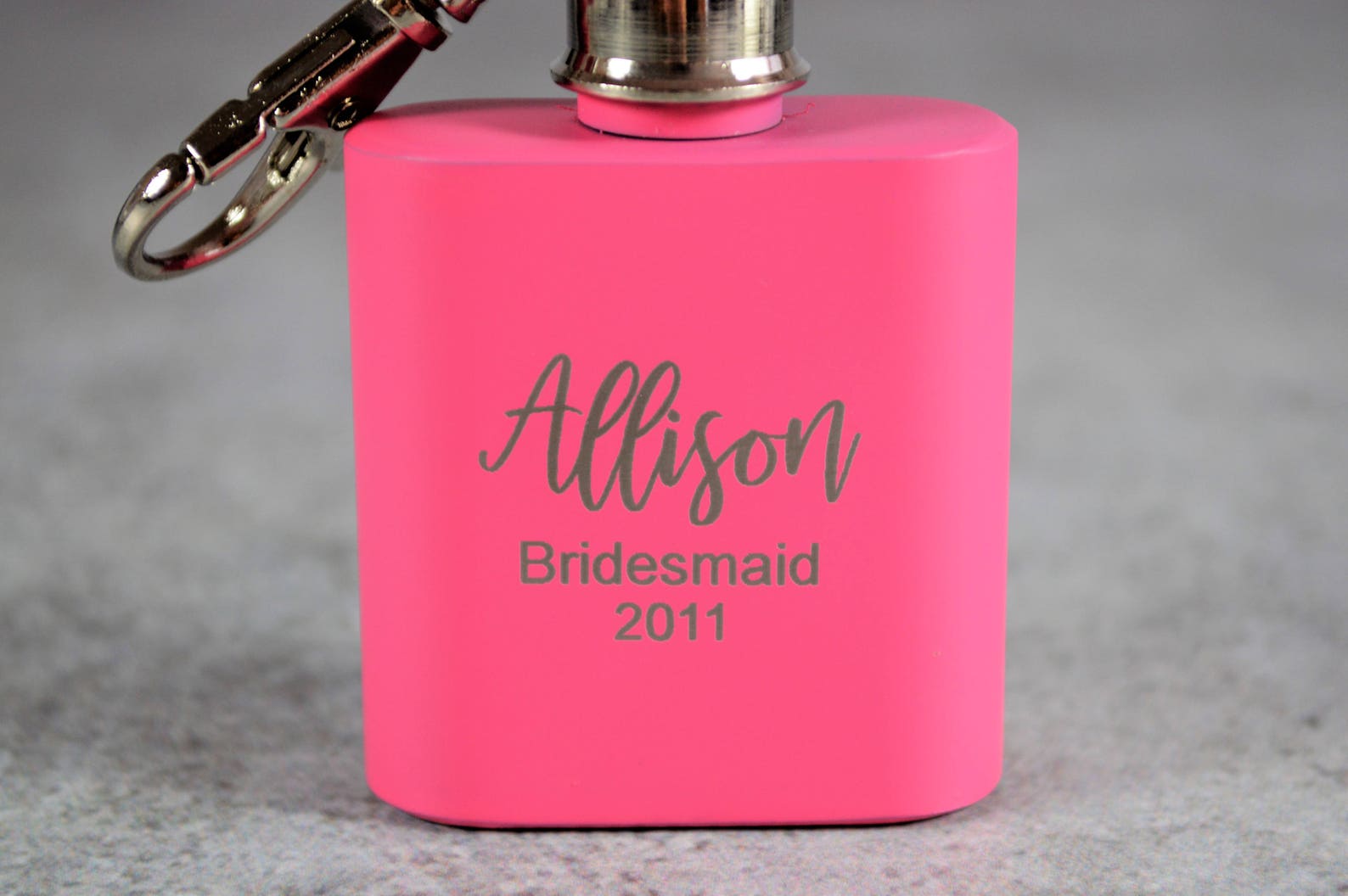Personalized Matte Pink Mini Flask Flask Keychain - Etsy