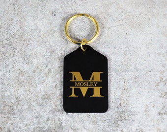 Personalized Brass Oval Keychain Custom Engraved Keyring | Etsy