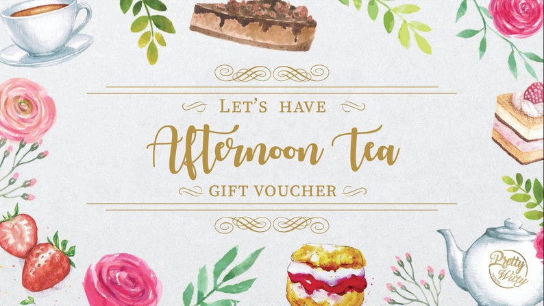 Let's Have Afternoon Tea Voucher, Printable Gift, Instant Download A4 ...