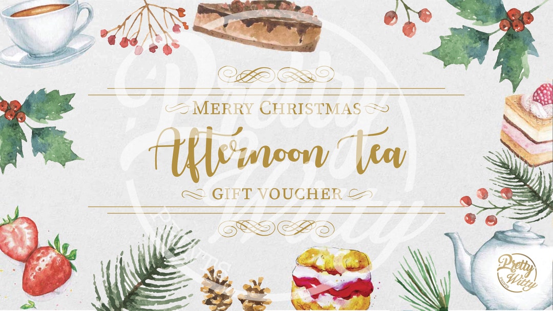 Christmas Afternoon Tea Voucher, Printable Gift, Instant Download A4 ...