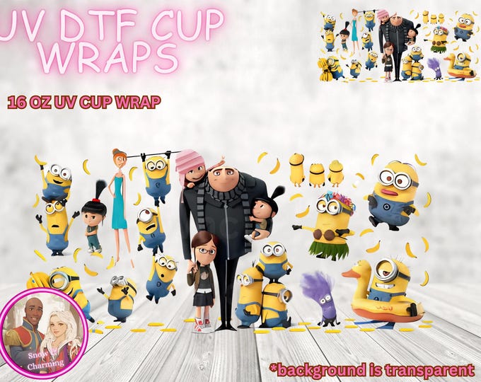 THEME PARK CHARACTERS Gru & Friends Wrap-no Weeding, No Cracking, Fast ...