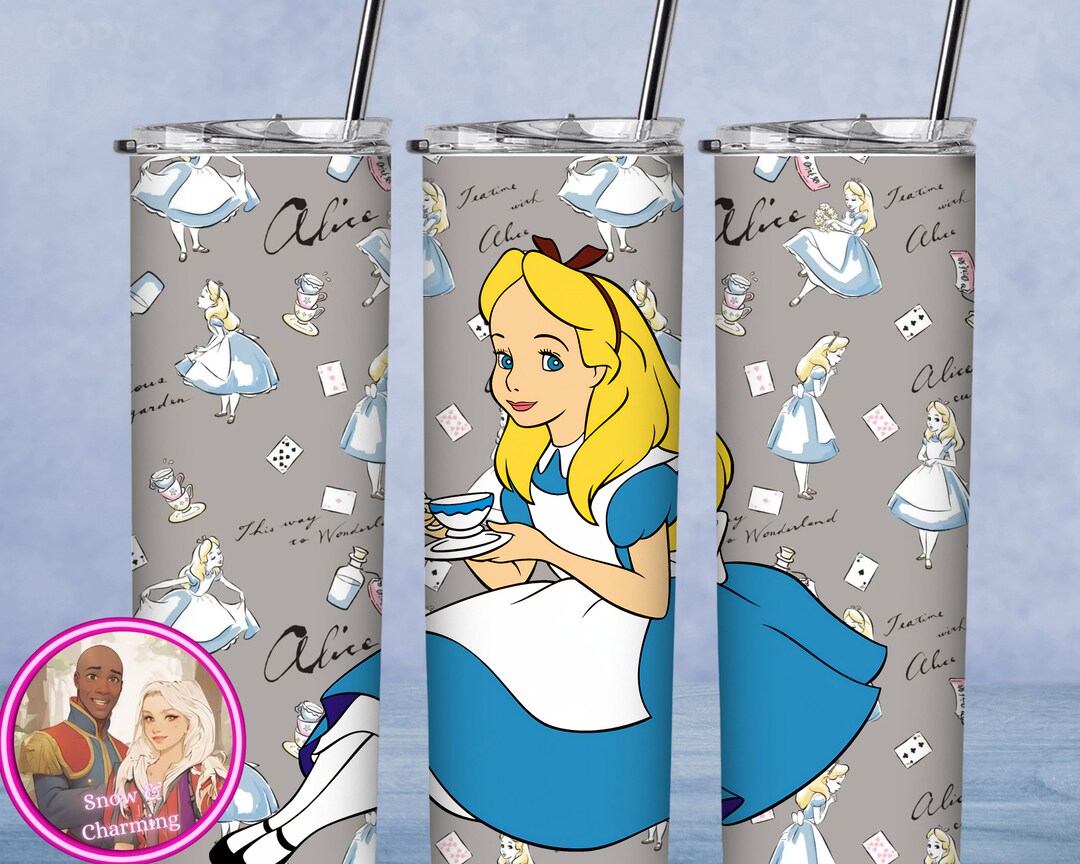 TEA TIME With ALICE Tumbler!! 20oz or 30oz Tumbler Gift for Theme Park ...