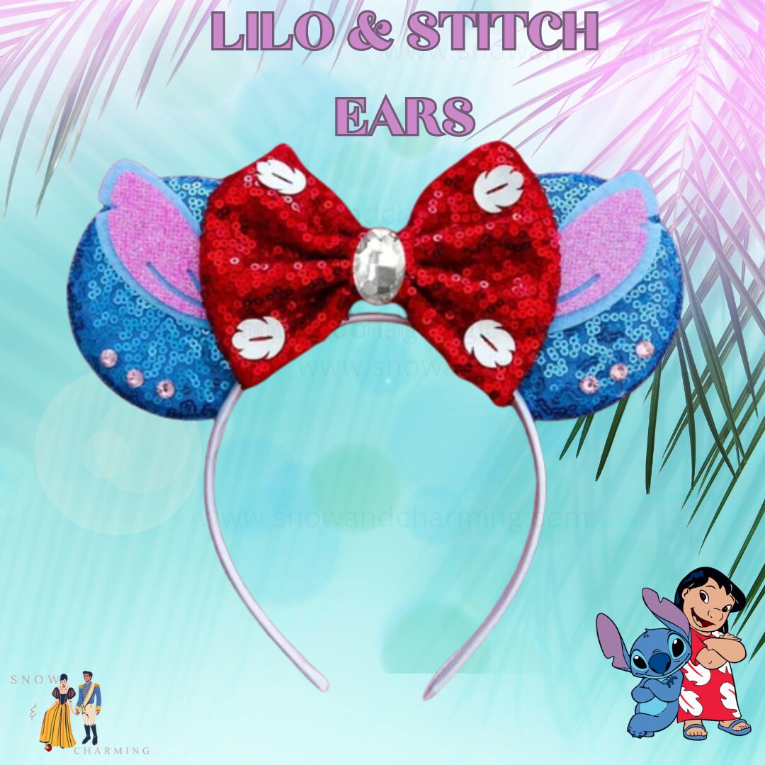Stitch/lilo Themed Ears ,theme Park Ears, High Quality Ears, Costume ...