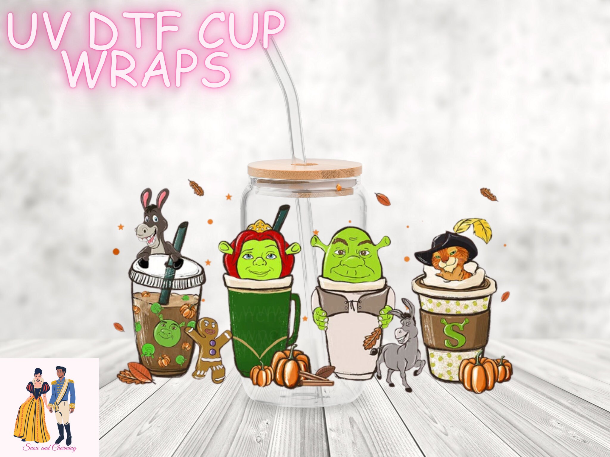 UV DTF Cup Wraps-shrek Cup Wrap-no Weeding, No Cracking, Fast ...