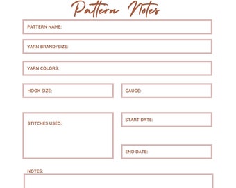 PATTERN DRAFTING NOTES Knitting Pattern Notes Template Crochet Pattern ...