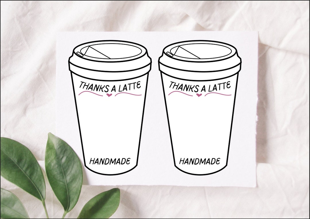 Thanks A Latte Cup Cozy Printable, Cozy Insert, Printable - Etsy