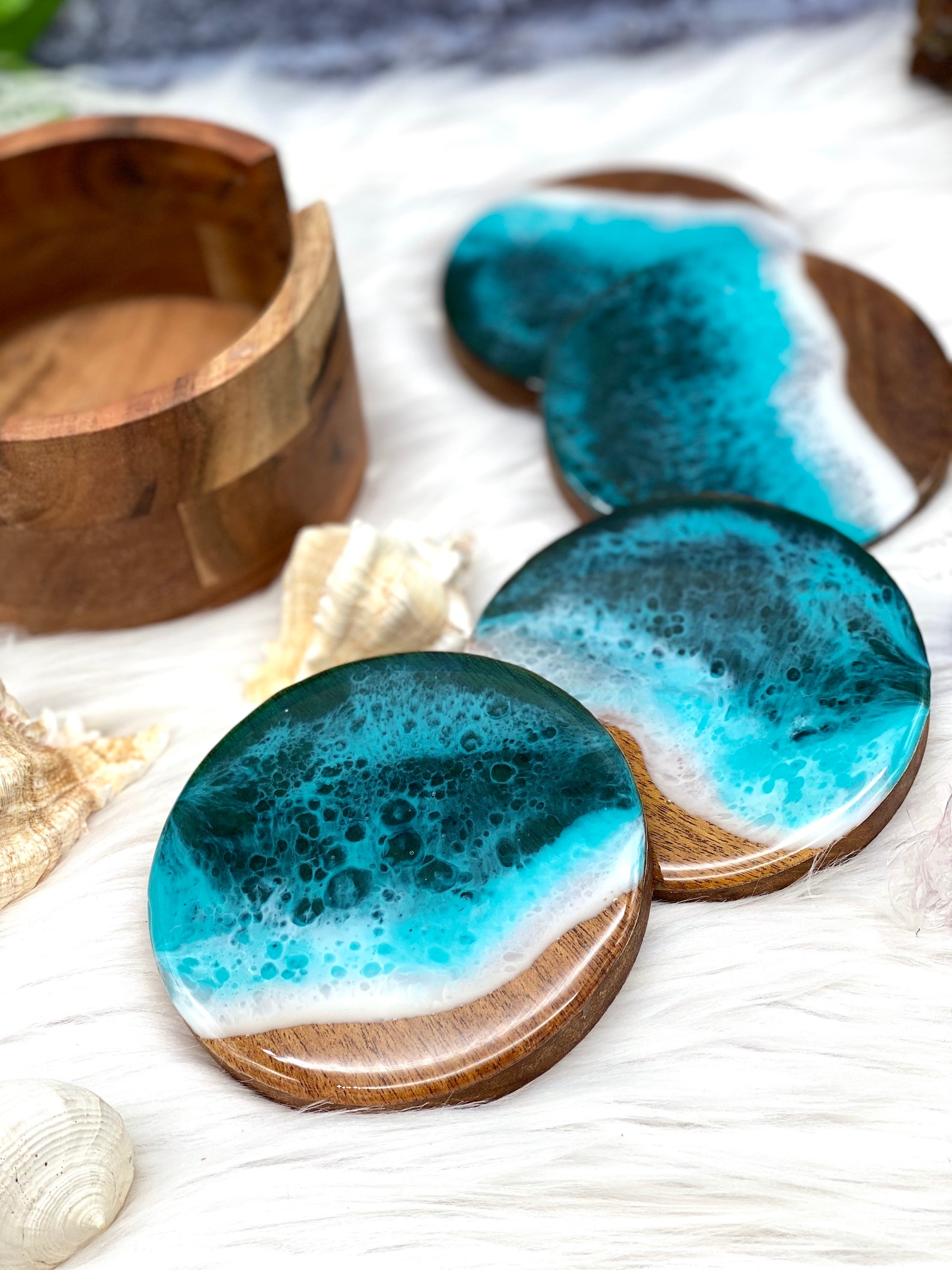 Resin Coasters Ocean Beverage Coaster Beach Resin Coaster - Etsy