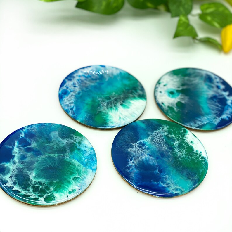 Resin Coasters Ocean Beverage Coaster Beach Resin Coaster | Etsy