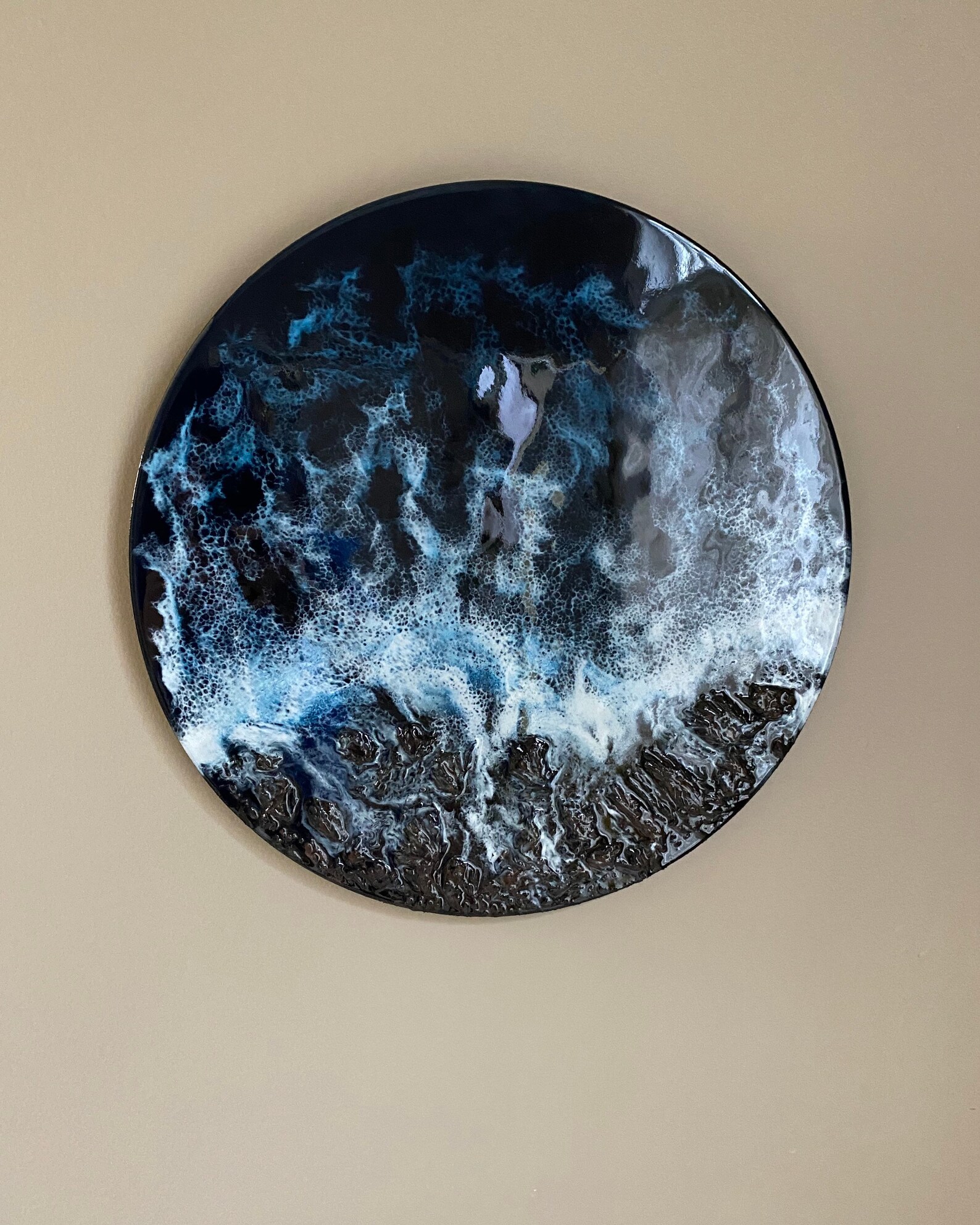 Ocean Art Wave Resin Abstract Fluid Painting Coastal Seascape - Etsy