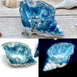 Handmade Resin Conch Shell Trinket Dish Stocking Stuffer - Etsy