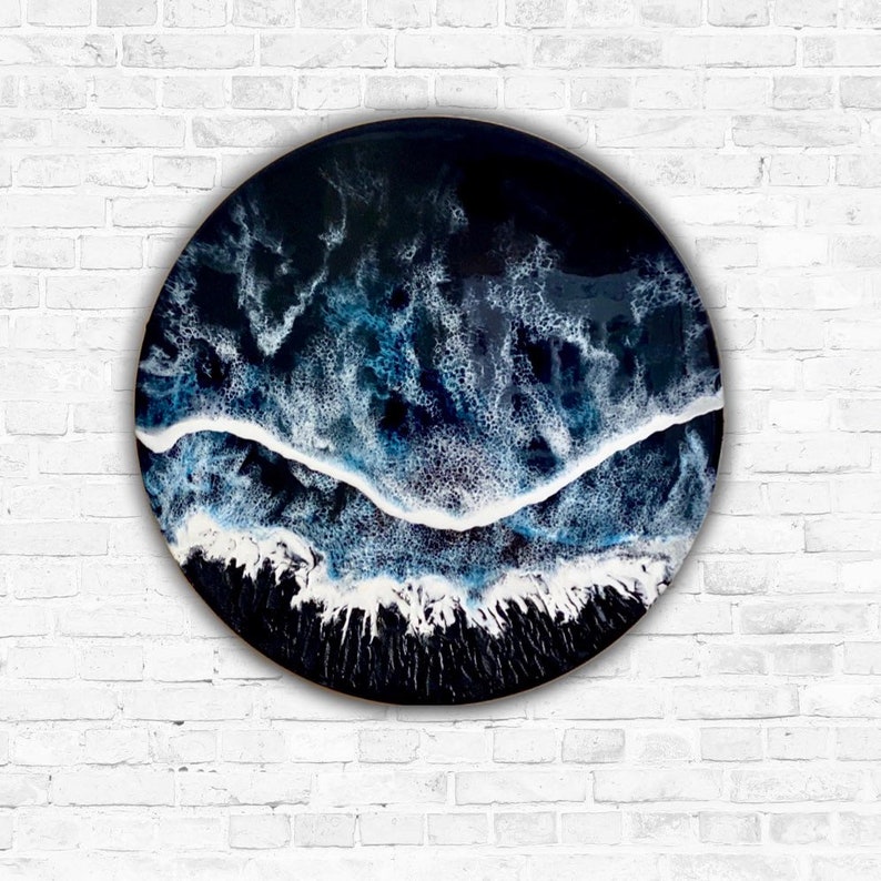 Ocean Art Wave Resin Abstract Fluid Painting Coastal Seascape - Etsy