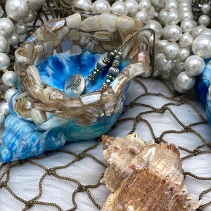 Handmade Resin Conch Shell Trinket Dish Stocking Stuffer Christmas Gift ...