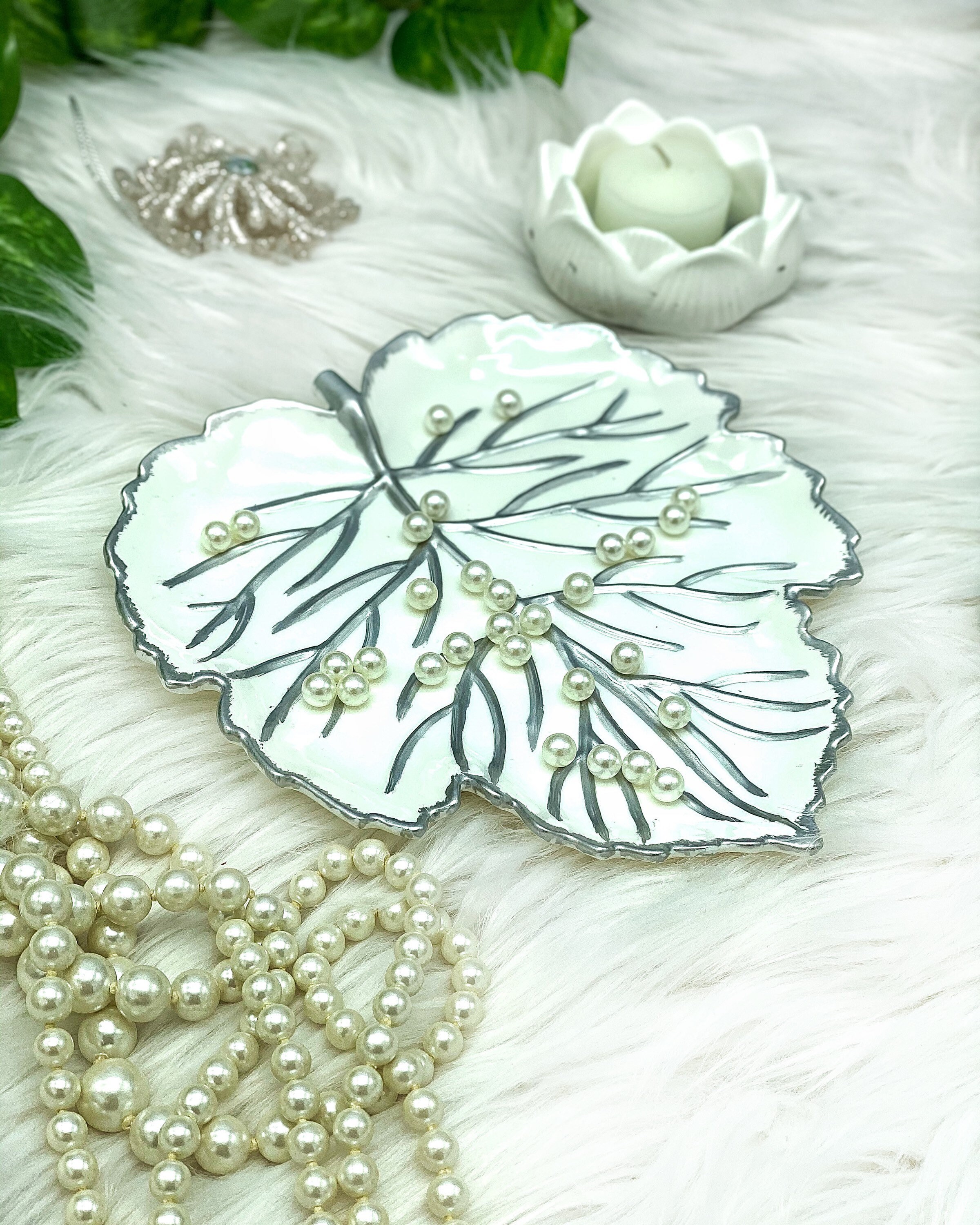 Handmade Maple Resin Leaf Trinket Dish Jewelry Bowl Tray Ring | Etsy