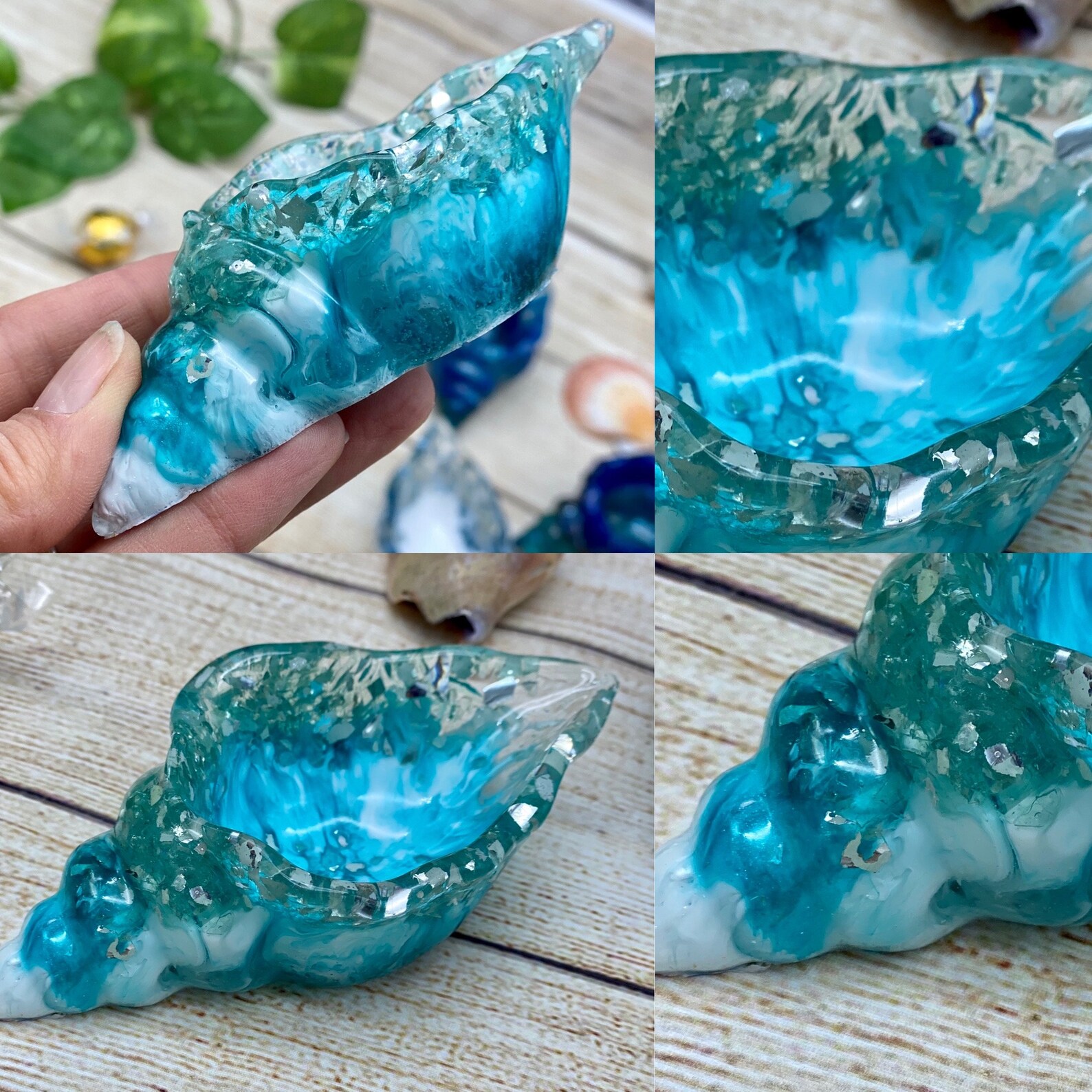 Handmade Resin Conch Shell Trinket Dish Stocking Stuffer - Etsy