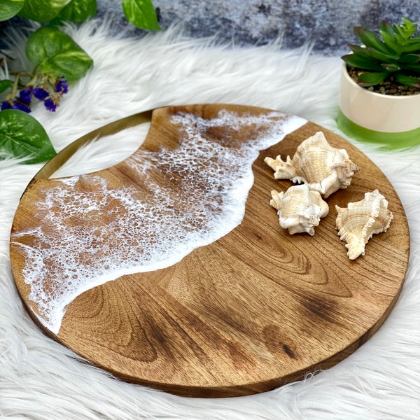 Wooden Round Ocean Tray - Etsy