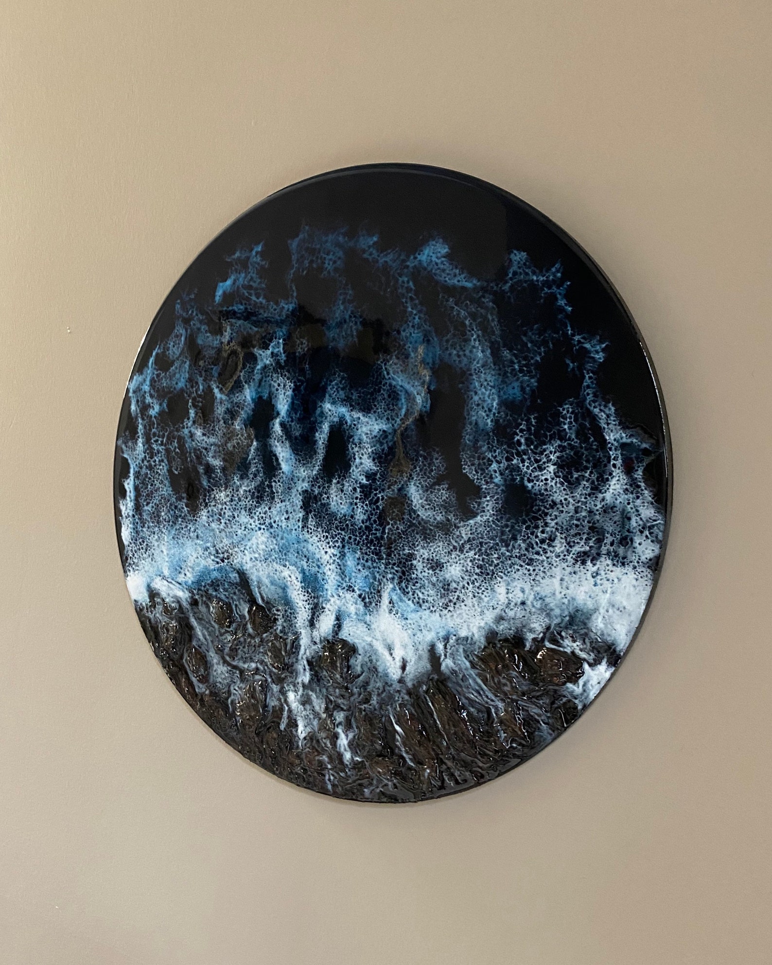 Ocean Art Wave Resin Abstract Fluid Painting Coastal Seascape - Etsy