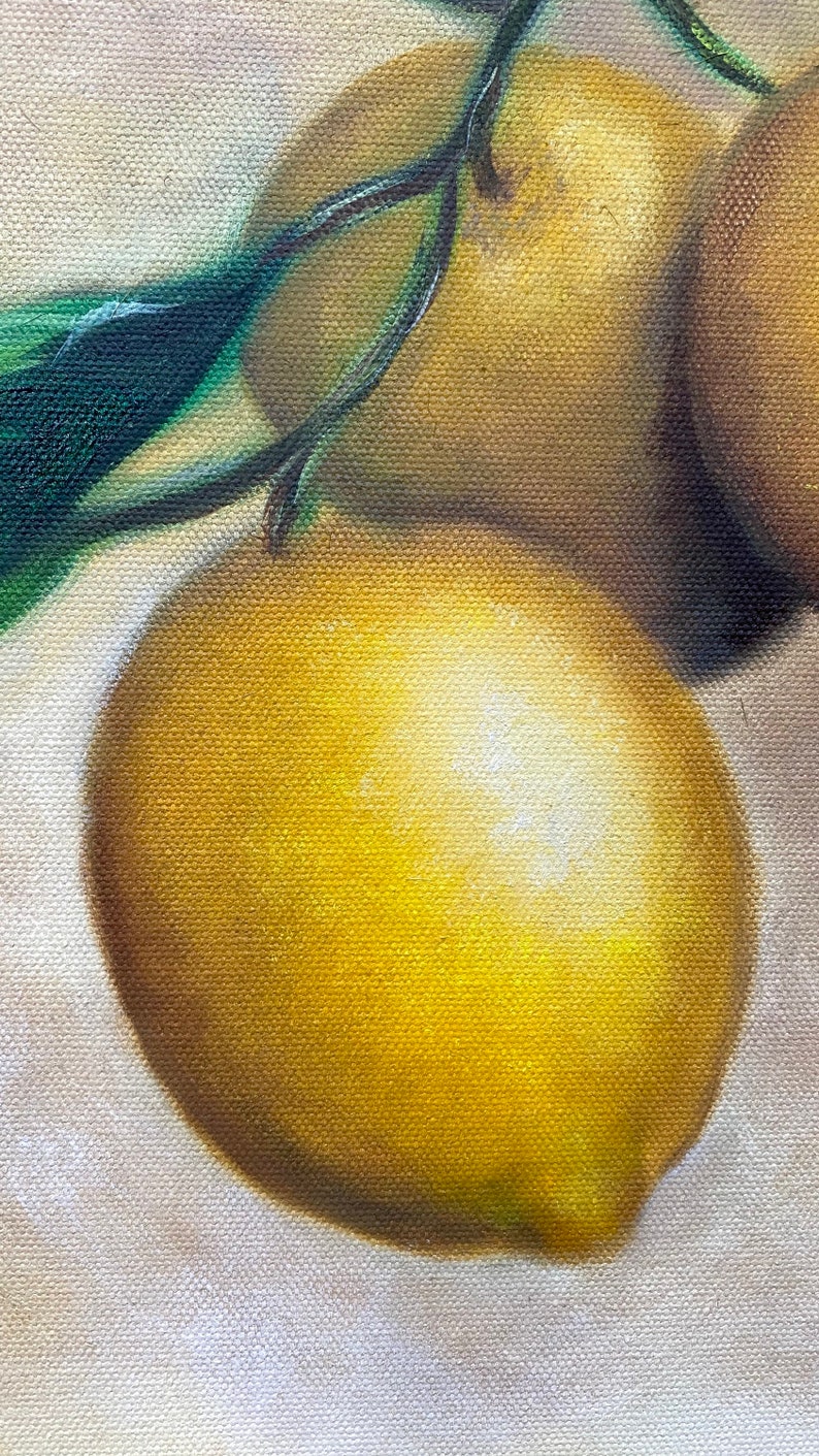 Original Oil Painting Lemons Painting, Lemon Painting Hand Painted ...