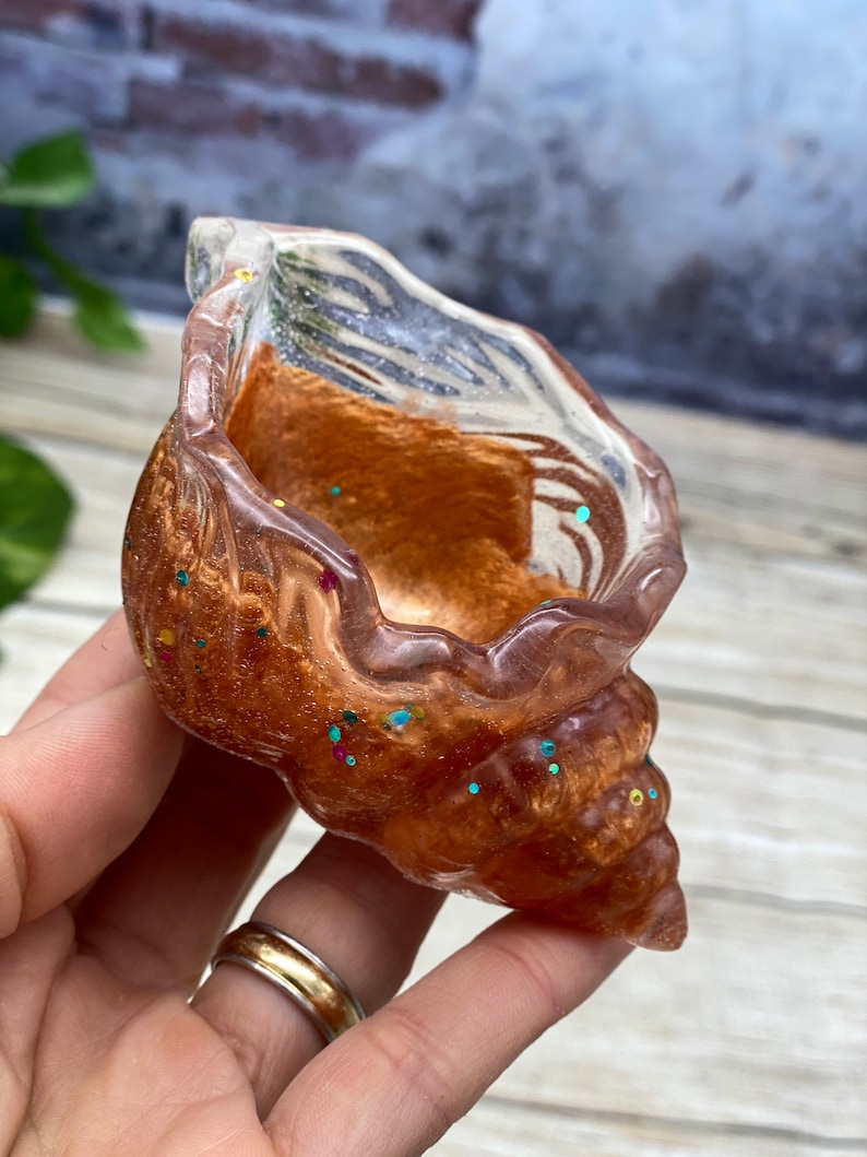 Handmade Resin Conch Shell Trinket Dish Seashell Dish Resin | Etsy