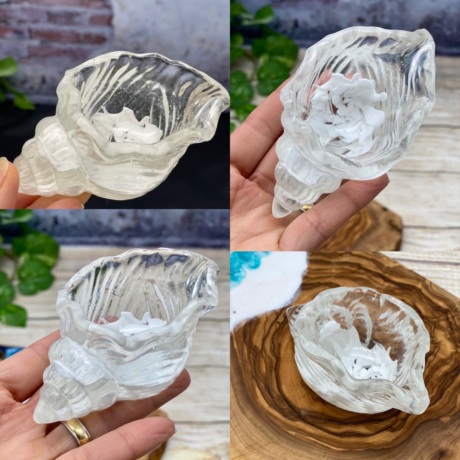 Handmade Resin Conch Shell Trinket Dish Seashell Dish Resin | Etsy