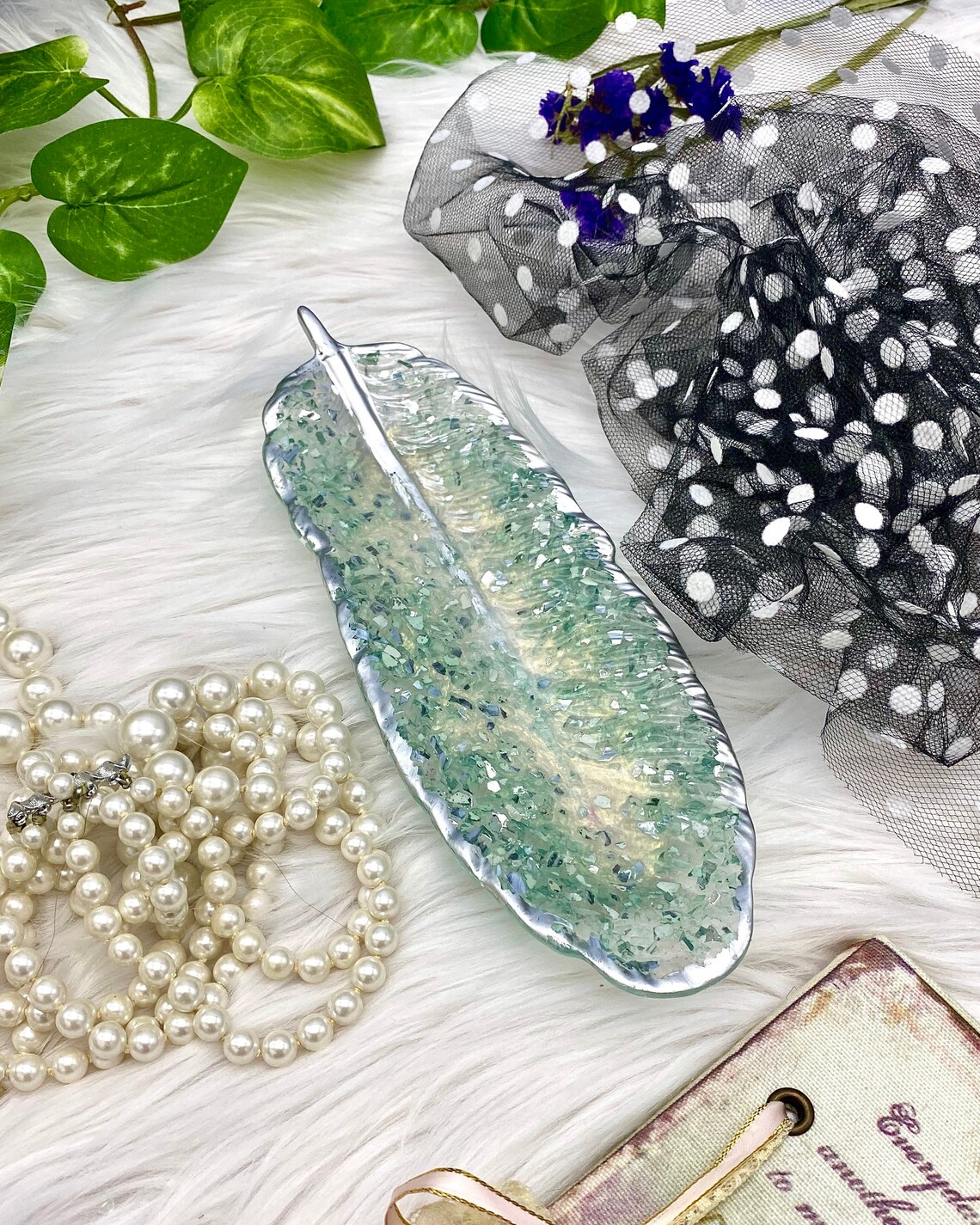 Handmade Resin Feather Trinket Dish Resin Jewelry Tray Ring | Etsy