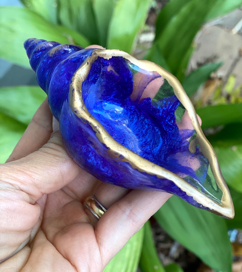 Handmade Resin Conch Shell Trinket Dish Stocking Stuffer - Etsy