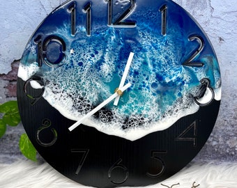 Clock for Wallepoxy Resin Beach Clockepoxy Wall Clock - Etsy