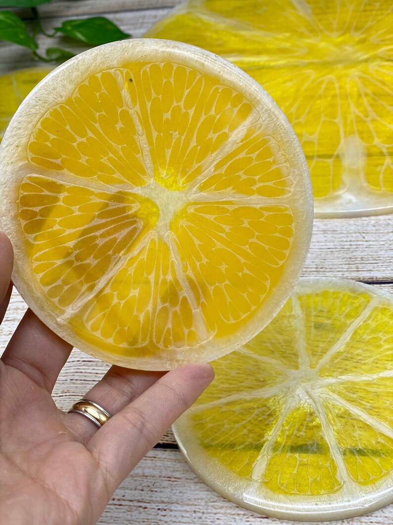 Lemon Lime Orange Resin Tray With 4 Coasters, Resin Jewelry Tray ...