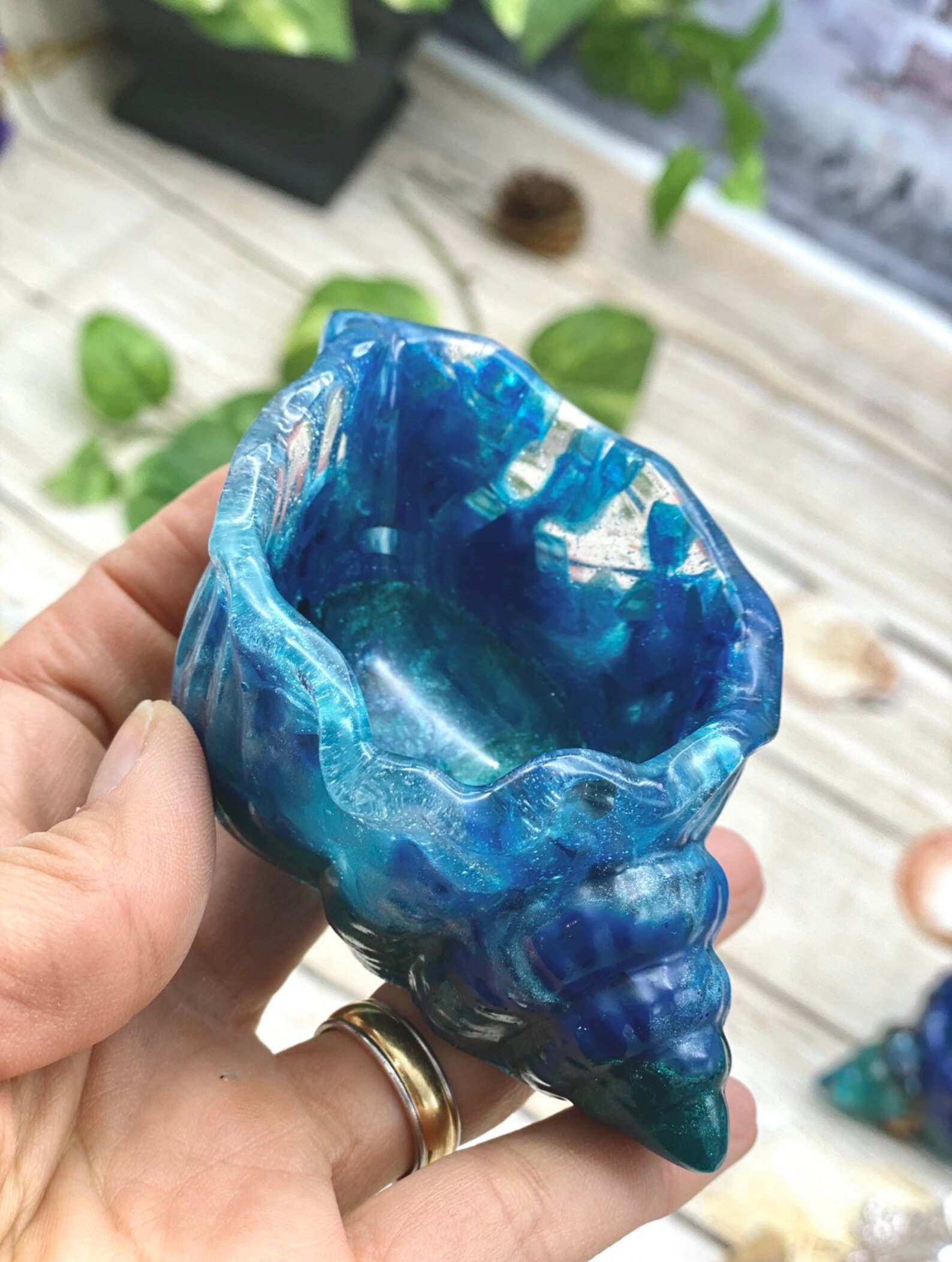 Handmade Resin Conch Shell Trinket Dish Stocking Stuffer - Etsy