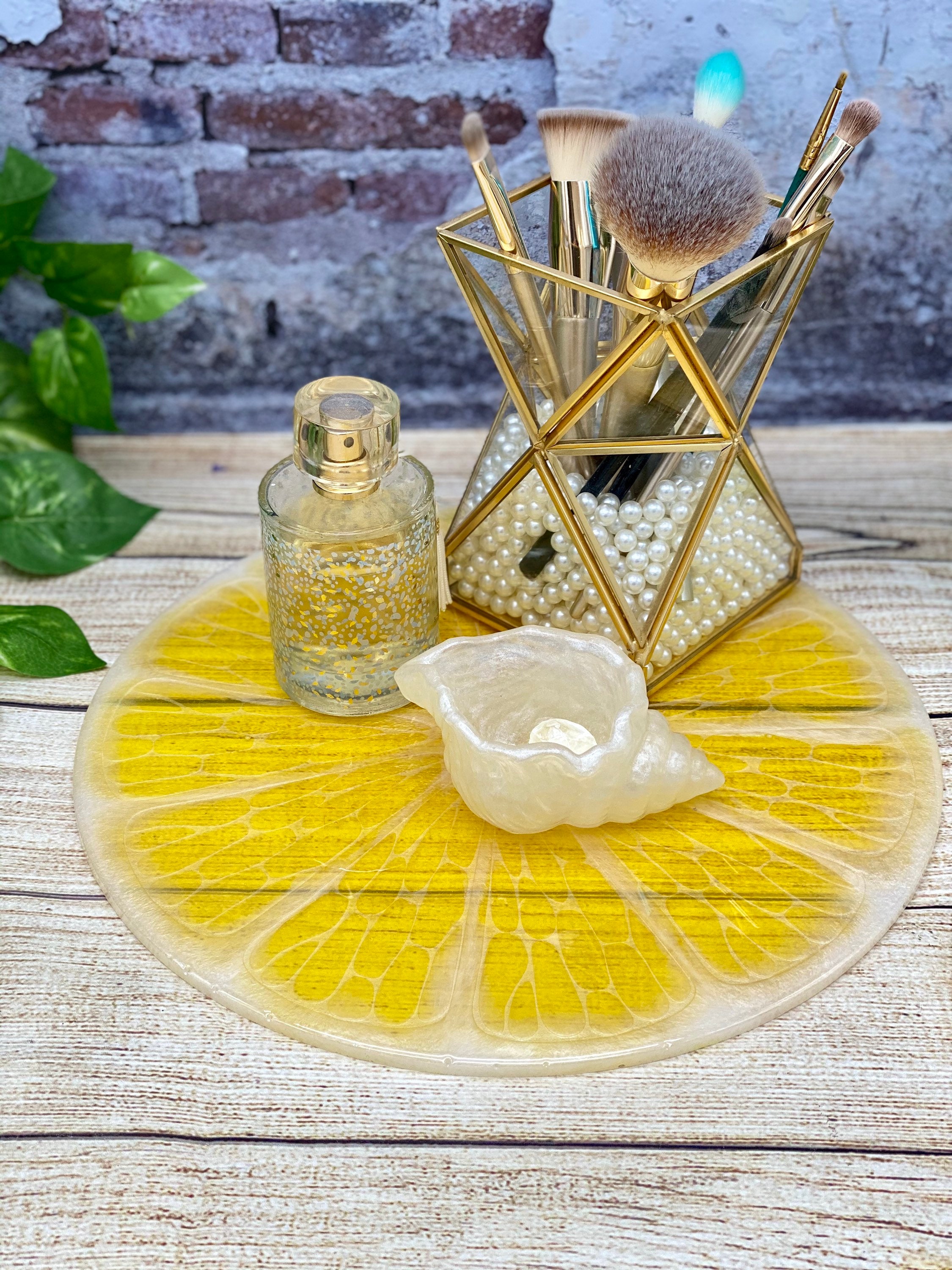 Lemon lime orange resin Tray with 4 coasters Resin jewelry | Etsy