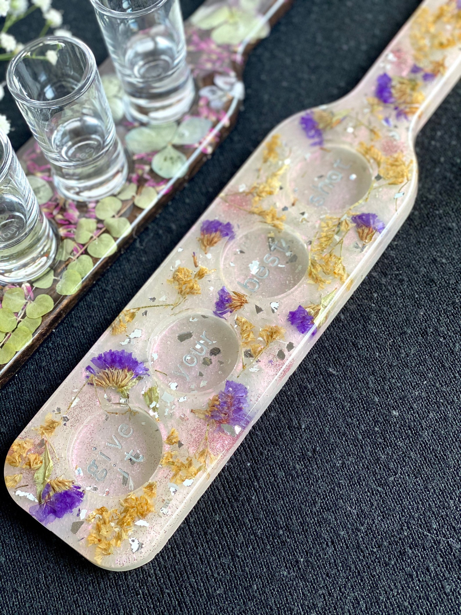 Give It Your Best Shot Resin Shot Glass Paddle Tray Resin Shot Glass ...