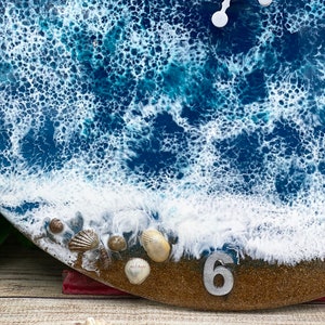 Wave Clock, Resin Wave Art, Beach Decor Resin Art, Ocean Clock for Wall ...