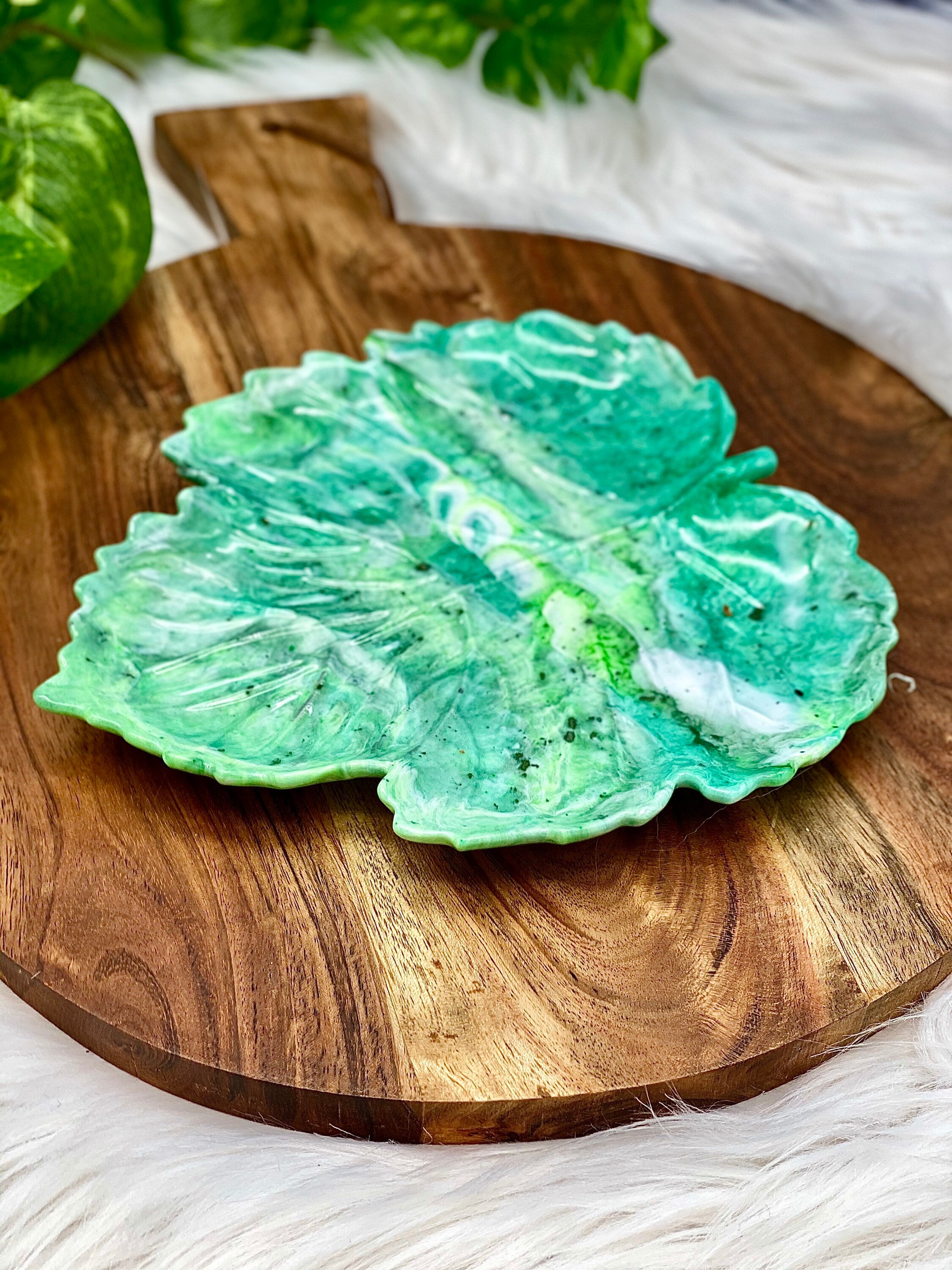 Handmade Maple Resin Leaf Trinket Dish Jewelry Bowl Tray Ring | Etsy