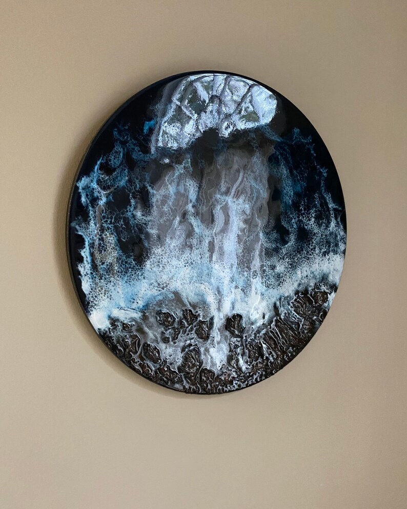 Ocean Art Wave Resin Abstract Fluid Painting Coastal Seascape - Etsy