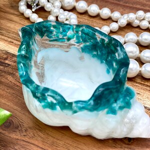 Handmade Resin Conch Shell Trinket Dish Stocking Stuffer - Etsy