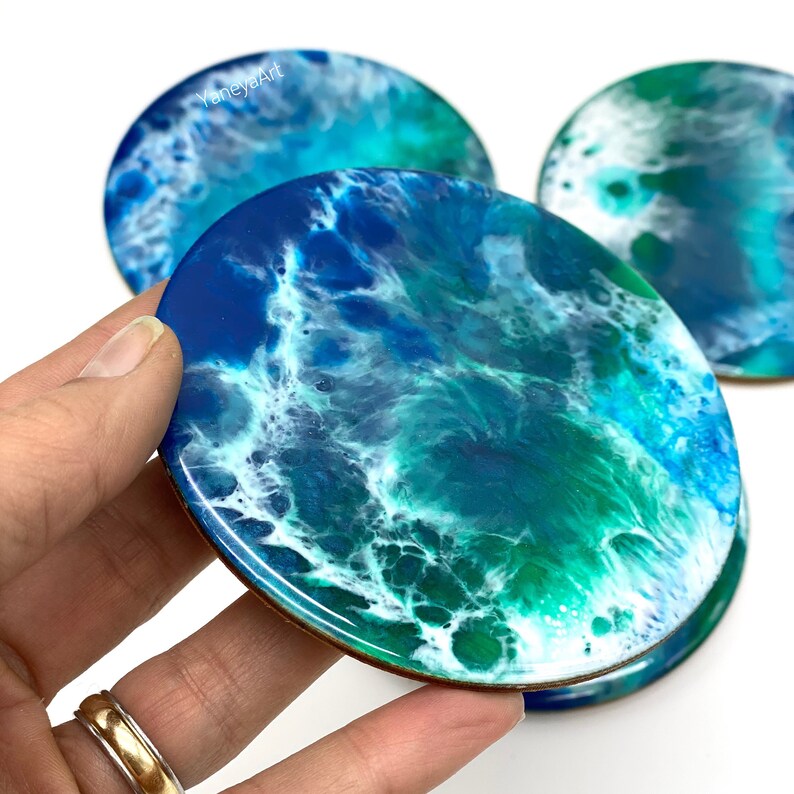 Resin Coasters Ocean Beverage Coaster Beach Resin Coaster | Etsy