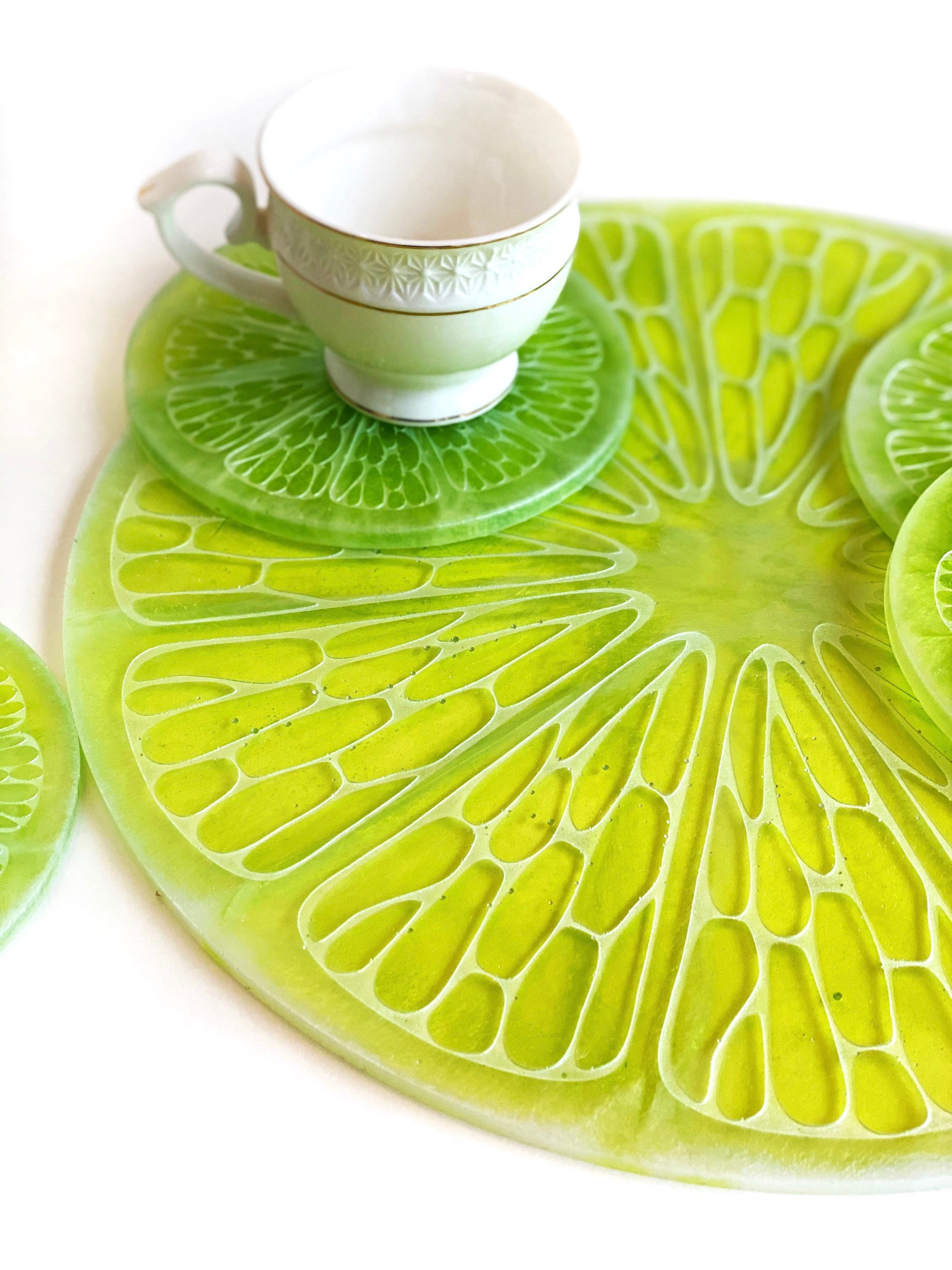 Lemon Lime Orange Resin Tray With 4 Coasters, Resin Jewelry Tray ...