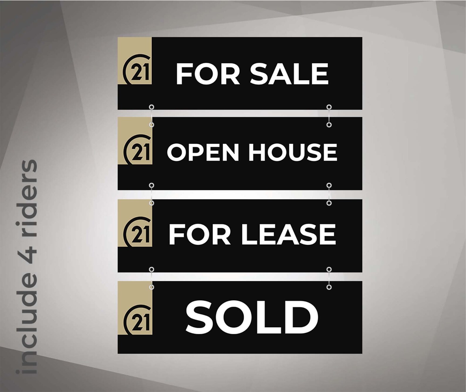 Century 21 Yard Sign Design +4 RIDERS; for Sale, for Lease, Sold, Open ...