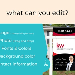 Keller Williams Yard Sign Design Canva Template +4 RIDERS, for Sale ...